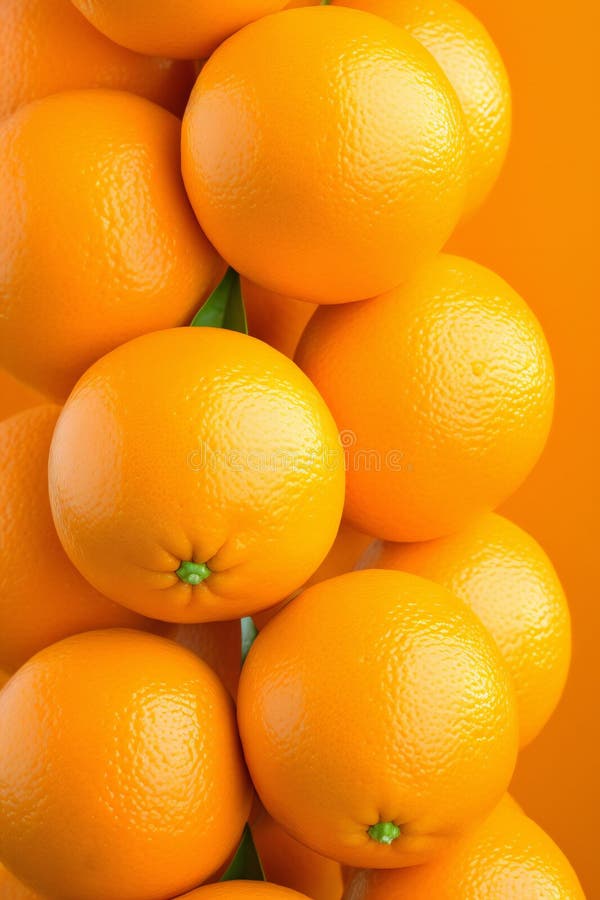 Ripe Oranges in a Vertical Row . Vertical Banner. Generative Ai Stock ...