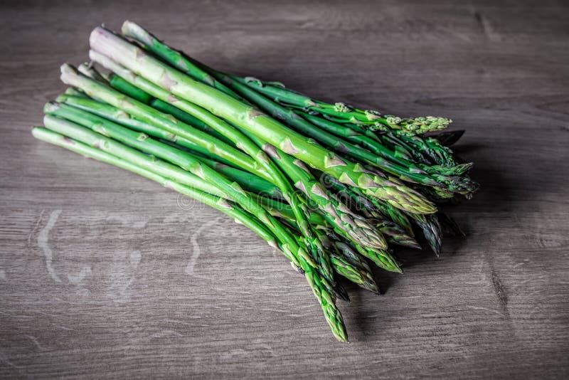 Ripe Organic Asparagus on Wooden Table Stock Image - Image of cuisine ...