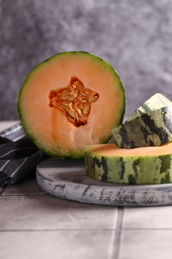 Ripe organic orange melon stock photo. Image of honeydew - 227714696