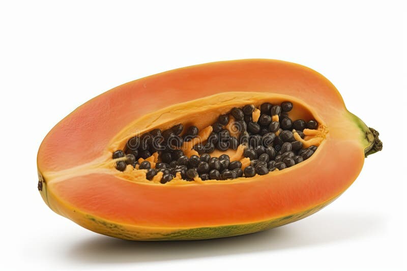 Ripe Papaya Fruit Isolated on White Background. Full Depth of Field ...