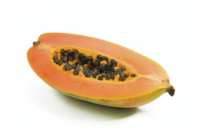 Ripe Papaya Fruit Isolated on White Background. Full Depth of Field ...