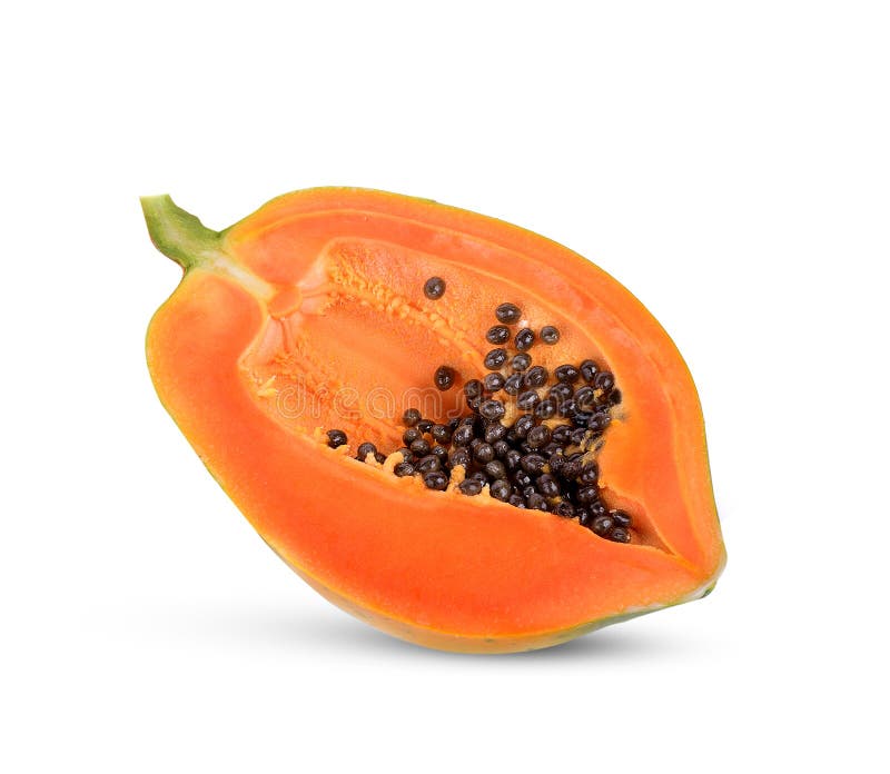 Ripe Papaya Isolated on White Backgroound Stock Photo - Image of sweet ...