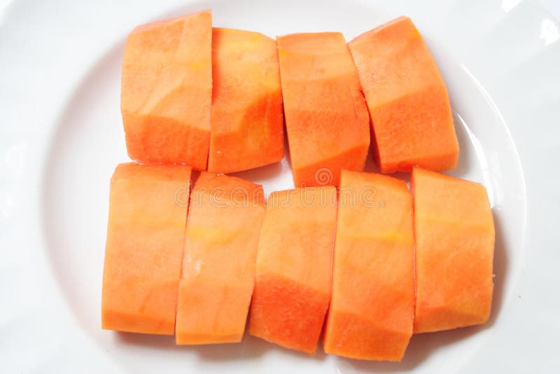 Ripe papaya sliced stock image. Image of sliced, tasty - 76499861