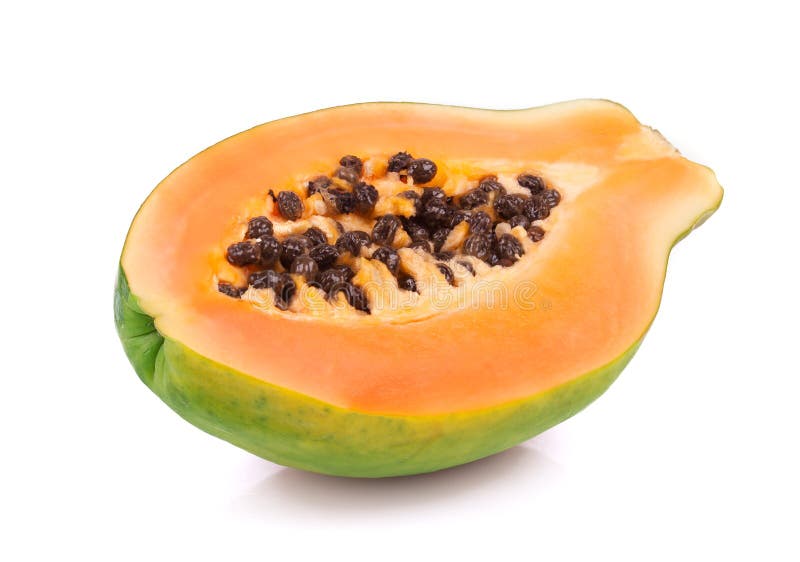 Ripe papaya on white stock photo. Image of climate, white - 39135140