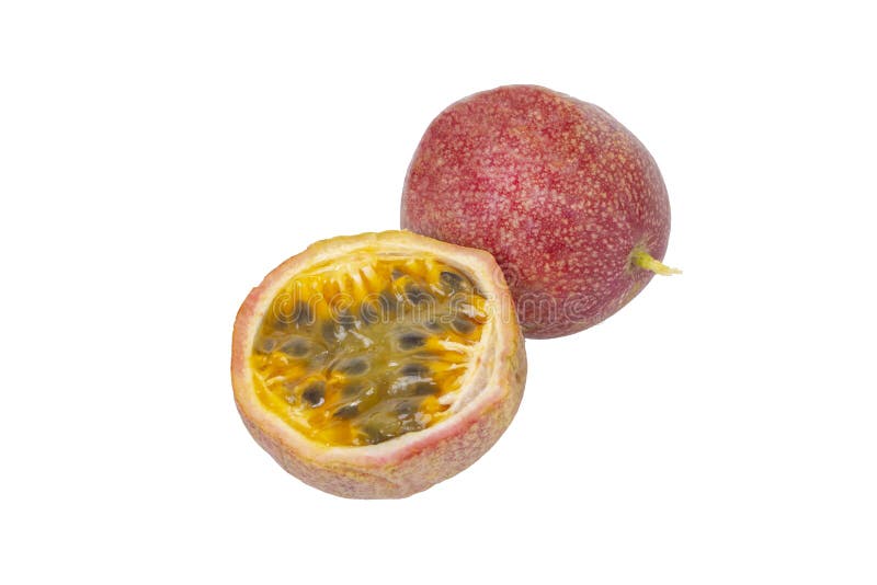 Ripe Passion Fruit Isolated Stock Photo - Image of eating, groceries ...