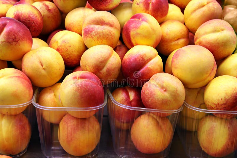 Ripe peaches stock image. Image of counter, sales, market - 36138717