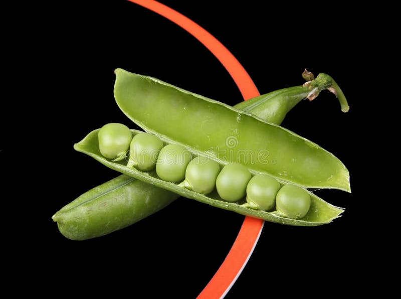 Ripe peas in pod stock photo. Image of closeup, opened - 11905506