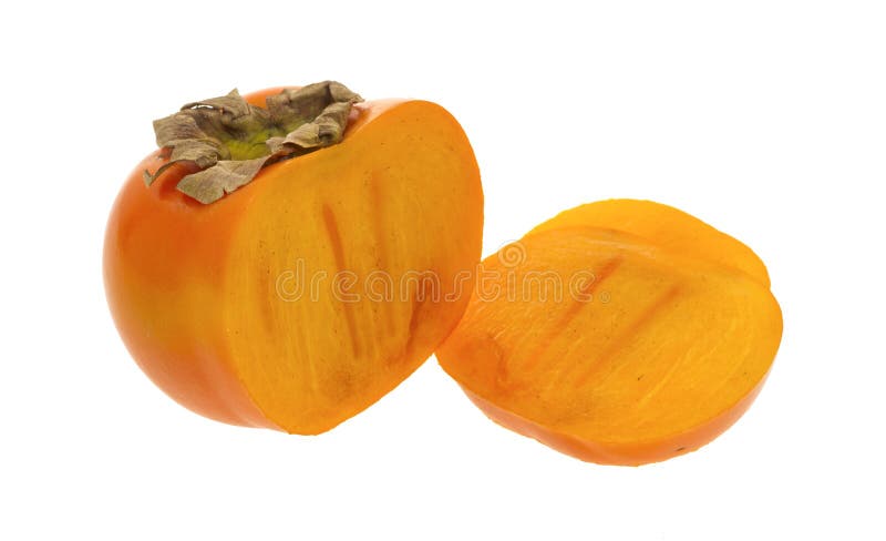 Ripe persimmon halves stock photo. Image of diet, pieces - 23265202