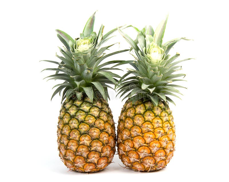 Ripe pineapple isolated stock photo. Image of eating - 23944036