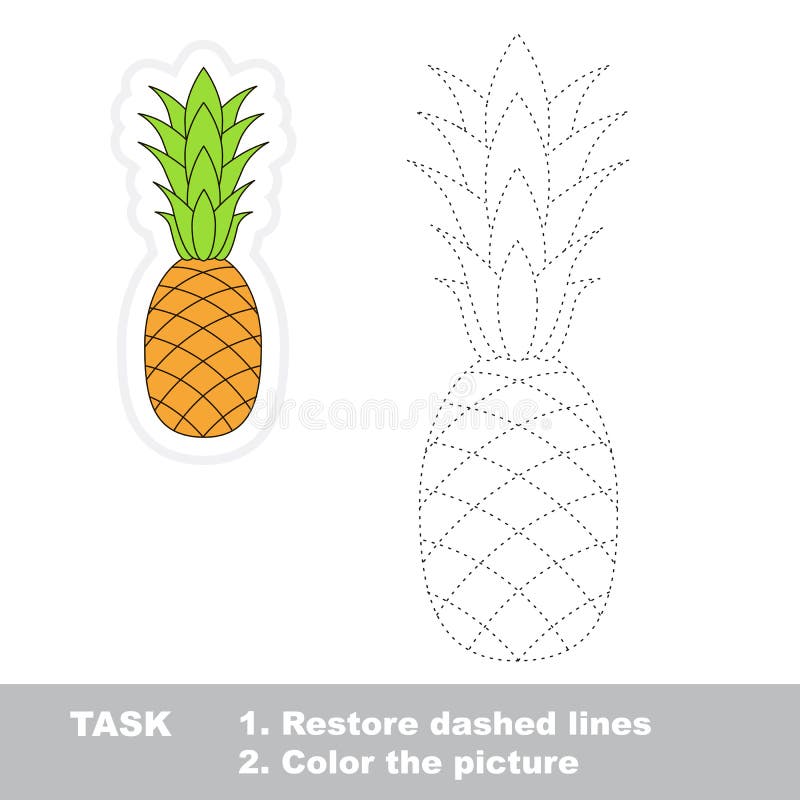 Ripe Pineapple To Be Traced. Vector Trace Game. Stock Vector ...