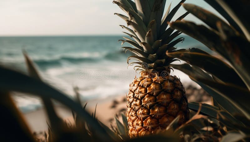 Ripe Pineapple in Tropical Sunset, a Healthy Summer Refreshment ...