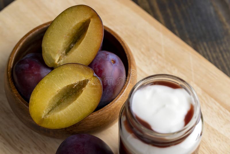 Ripe Plums Cut into Pieces during Cooking Stock Photo - Image of bone ...