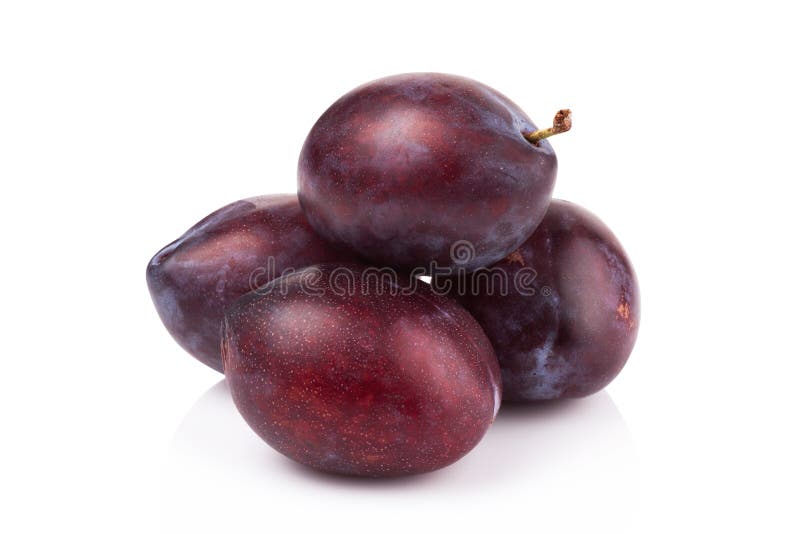 Ripe Prune or Plum Isolated on a White Background Stock Image - Image ...