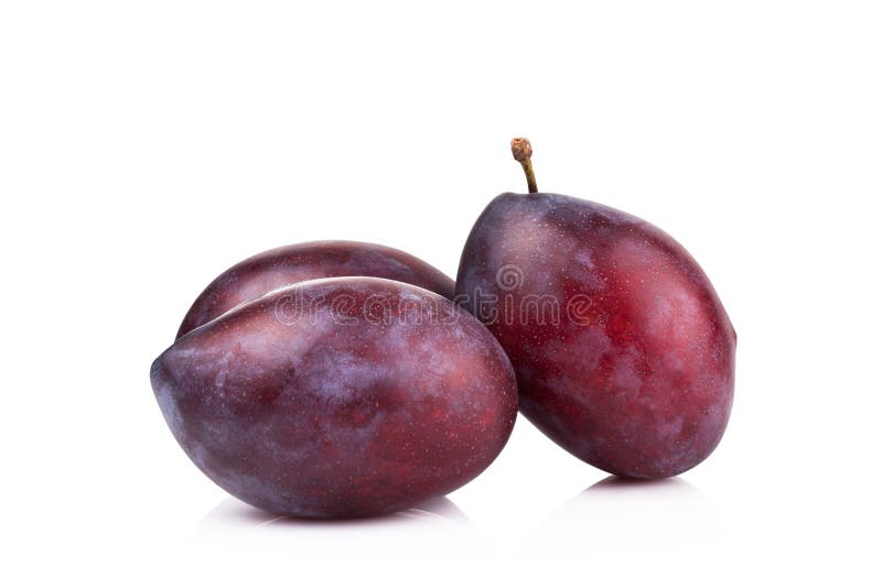 Ripe Prune or Plum Isolated on a White Background Stock Image - Image ...