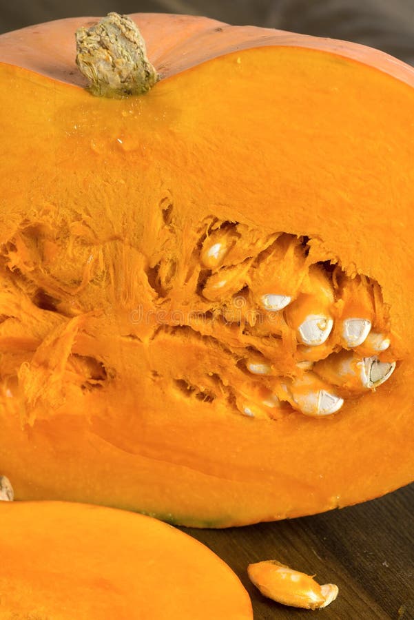 Ripe Pumpkin Cut Into Pieces Stock Photo - Image of gourd, agriculture ...