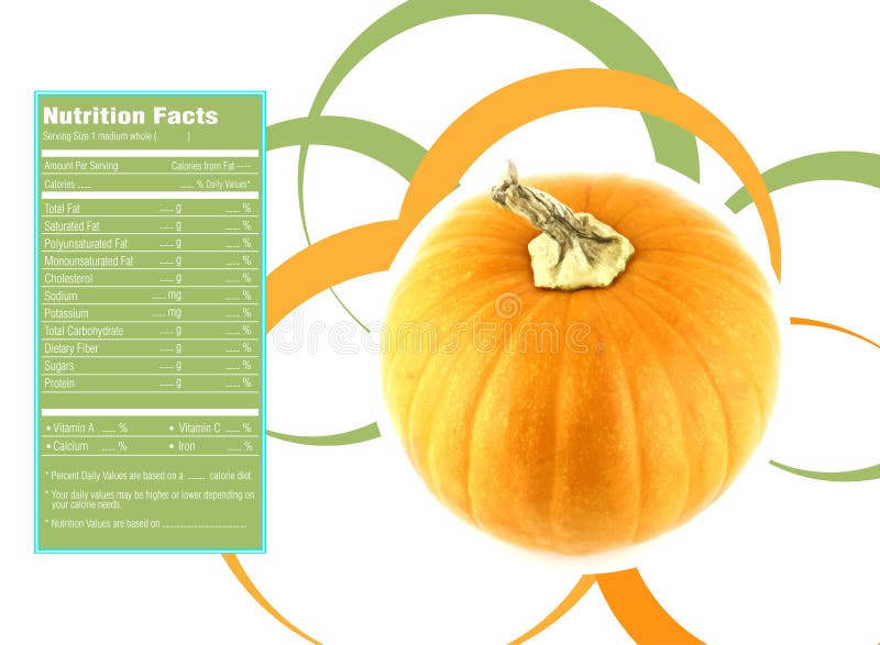 Ripe Pumpkin Nutrition Facts Stock Vector - Illustration of circles ...