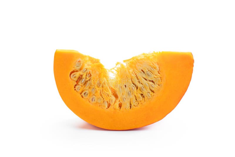Ripe Pumpkin Slice Isolated on White Stock Photo - Image of squash ...
