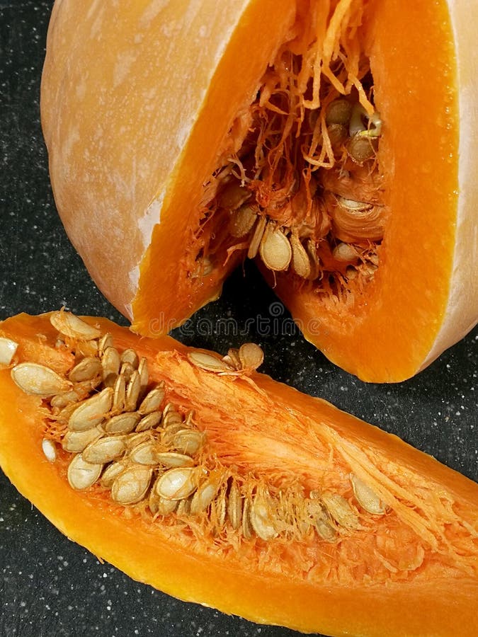 Pumpkins, cut into piece stock image. Image of november - 48054513