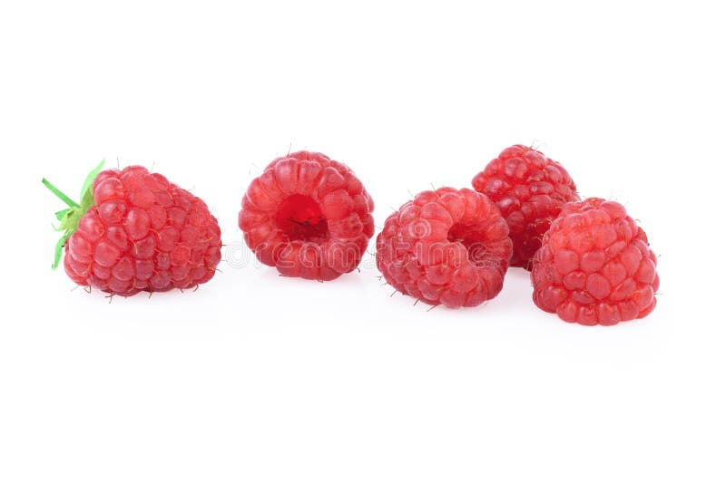 Ripe Raspberries in Close Up Stock Photo - Image of plant, isolated ...