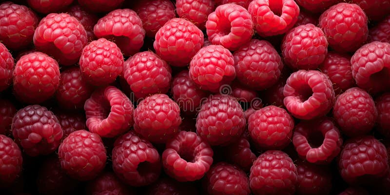 Ripe Raspberry Background. Texture Fruit Raspberries Pattern. Juicy ...
