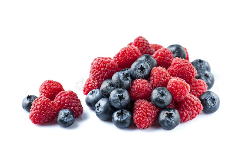 Ripe Raspberry and Blueberries. Stock Image - Image of raspberry, snack ...