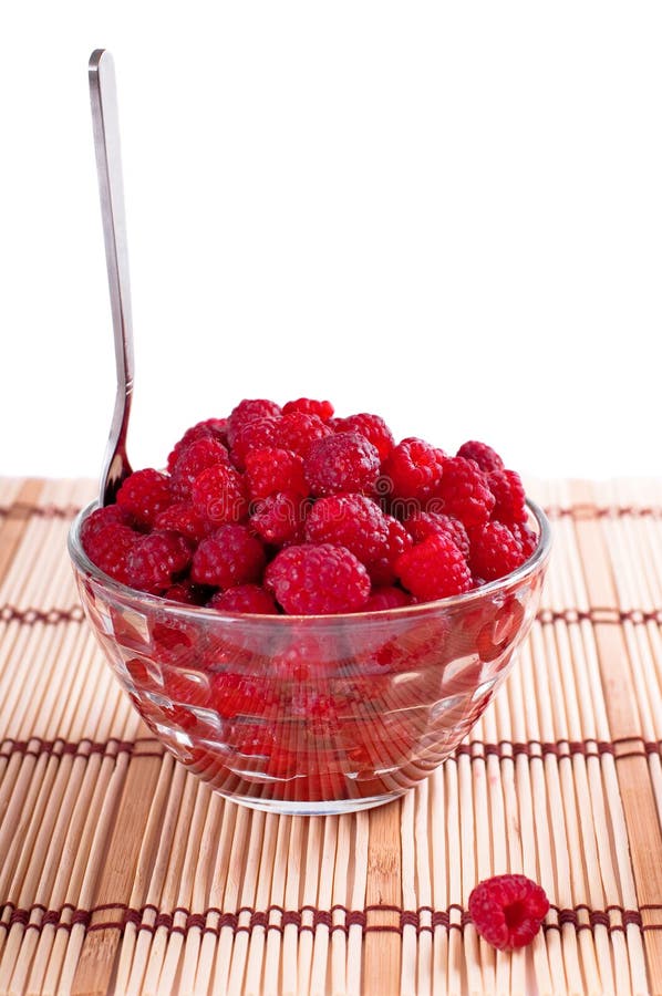 Ripe Raspberry in a Dish with Spoon Stock Photo - Image of appetite ...