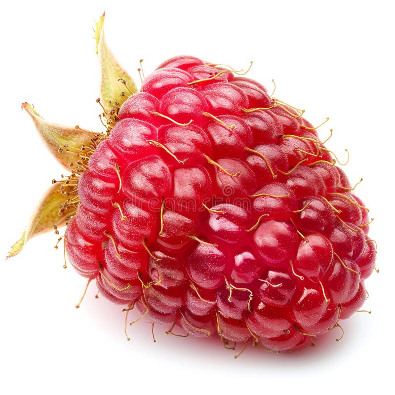 Ripe Raspberry Isolated on White Background Close Up, Ripe Raspberry ...
