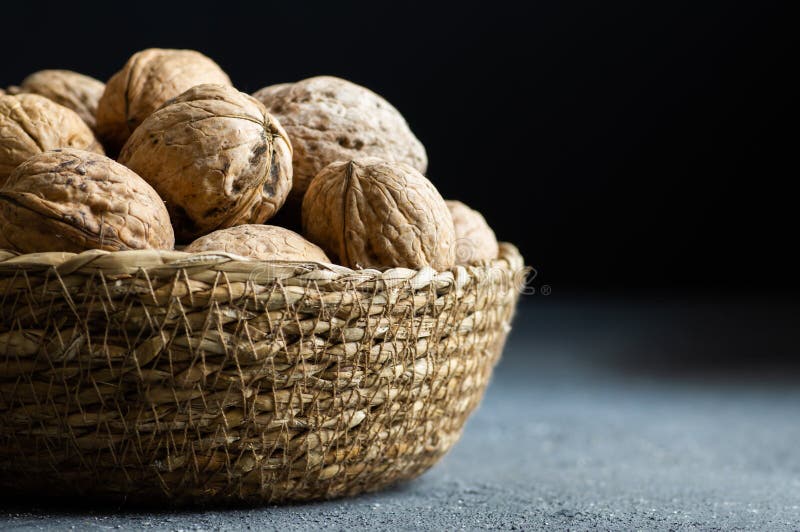 Walnut and Walnut Kernel on a Wooden Table. Stock Image - Image of ...