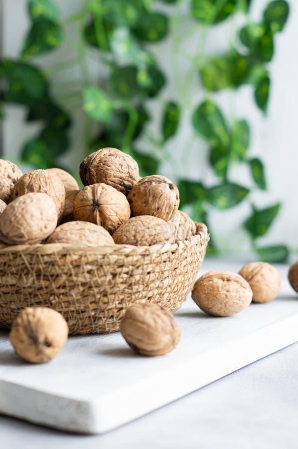 Walnut and Walnut Kernel on a Wooden Table. Stock Image - Image of ...