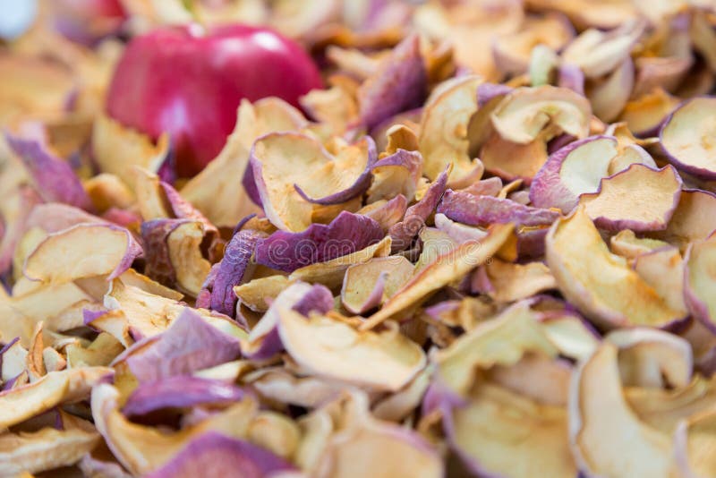 Ripe Red Apple Lying in a Pile of Dried Fruit Stock Photo - Image of ...
