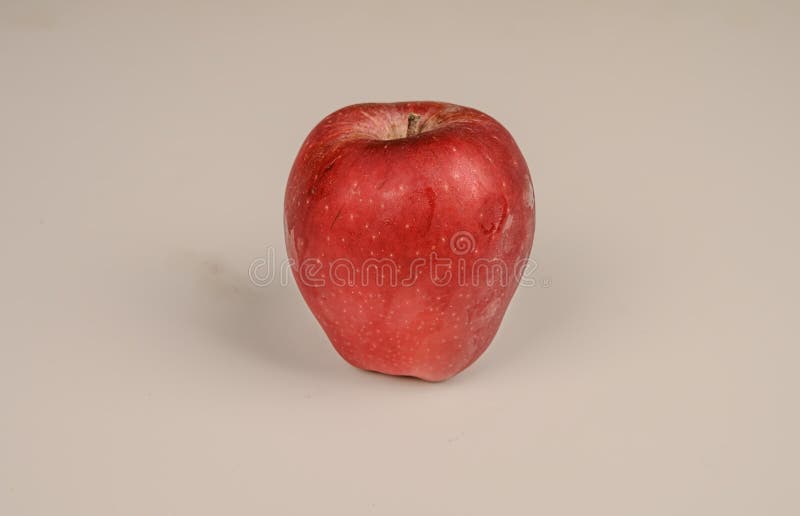 Ripe Red Apple on White Background. Not Isolate Stock Photo - Image of ...