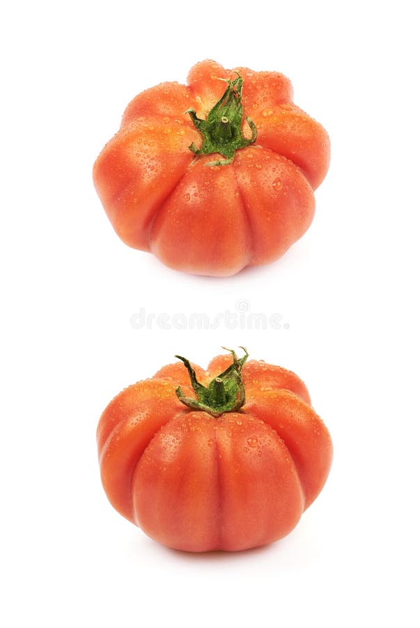 Ripe Red Beef Tomato Isolated Stock Photo - Image of healthy, green ...