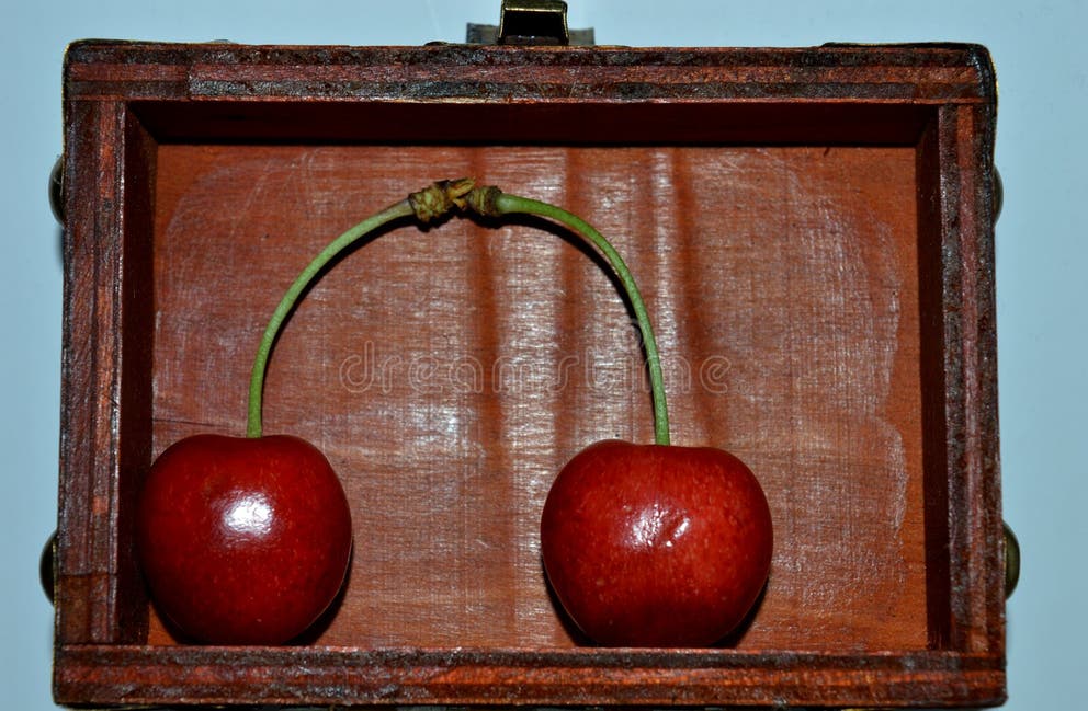 Red cherry in a box stock image. Image of color, fruit - 151020307