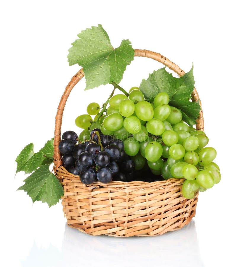 Ripe red grapes in basket stock image. Image of cluster - 20935353