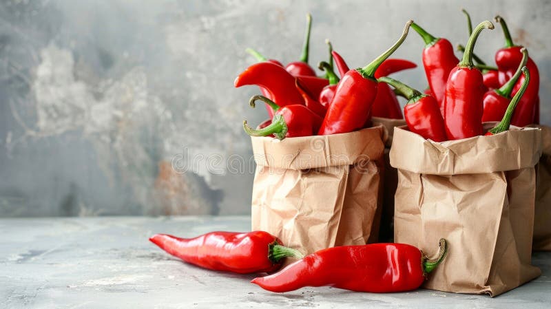 Ripe Red Hot Pepper in a Paper Bag Stock Photo - Image of paper ...