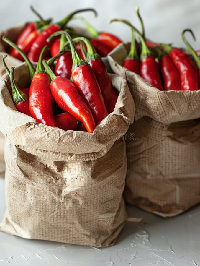 Ripe Red Hot Pepper in a Paper Bag Stock Photo - Image of nutrition ...