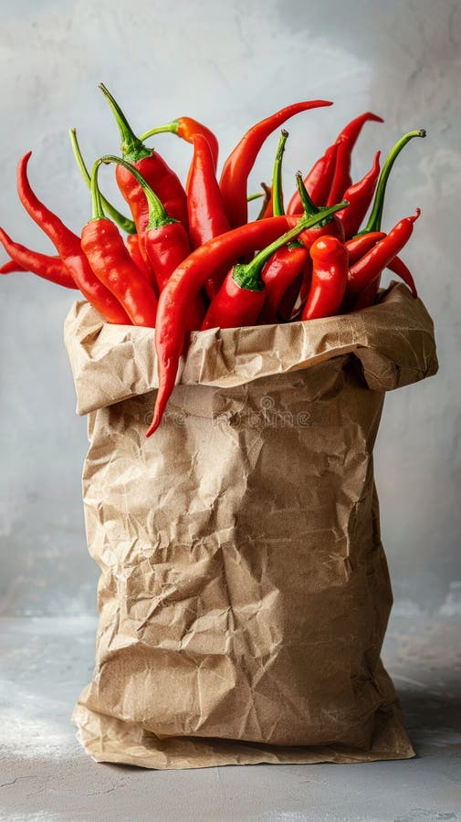 Ripe Red Hot Pepper in a Paper Bag Stock Photo - Image of delicious ...