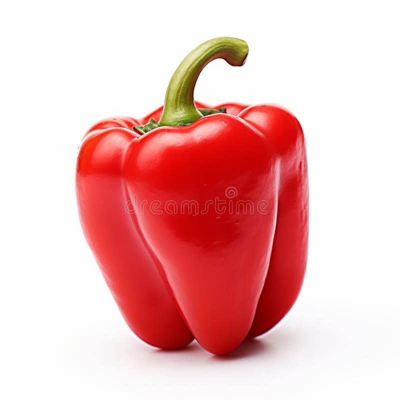 Ripe Red Pepper on White Background - High Resolution 3d Render Stock ...
