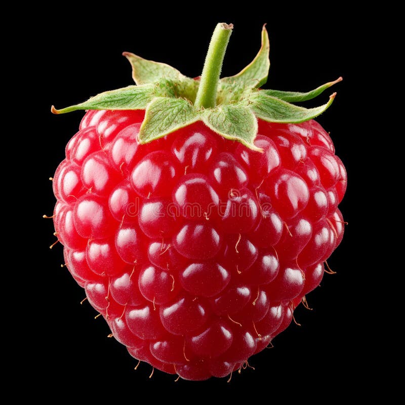 Ripe Red Raspberry Isolated a Study in Vibrant Color and Delicate ...