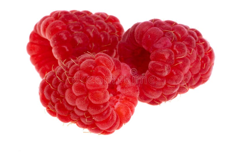 Ripe Red Raspberry Isolated Stock Photo - Image of sweet, packaging ...