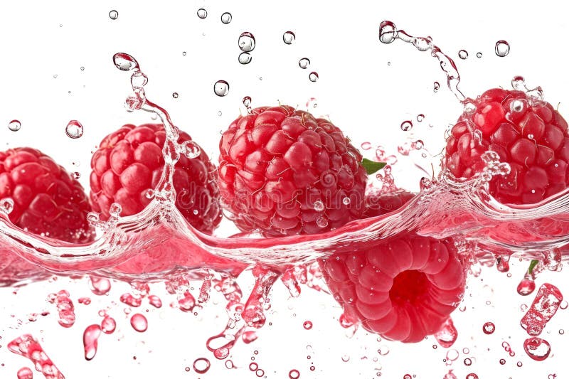 Raspberry Splash Isolated on White Background Stock Photo - Image of ...