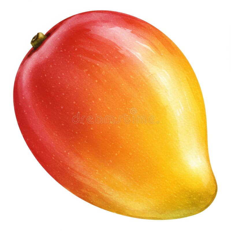 Ripe Red and Yellow Mango Fruit Illustration Stock Illustration ...