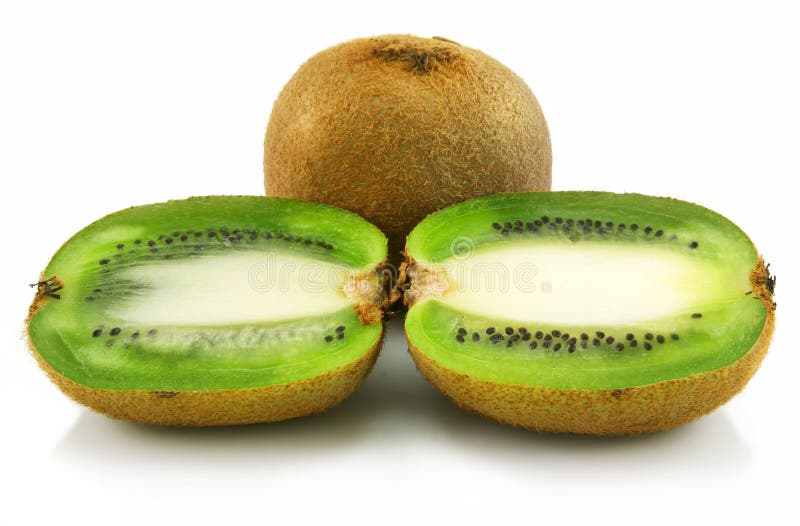 Ripe Sliced Kiwi Isolated on White Stock Image - Image of fluffy, pith ...