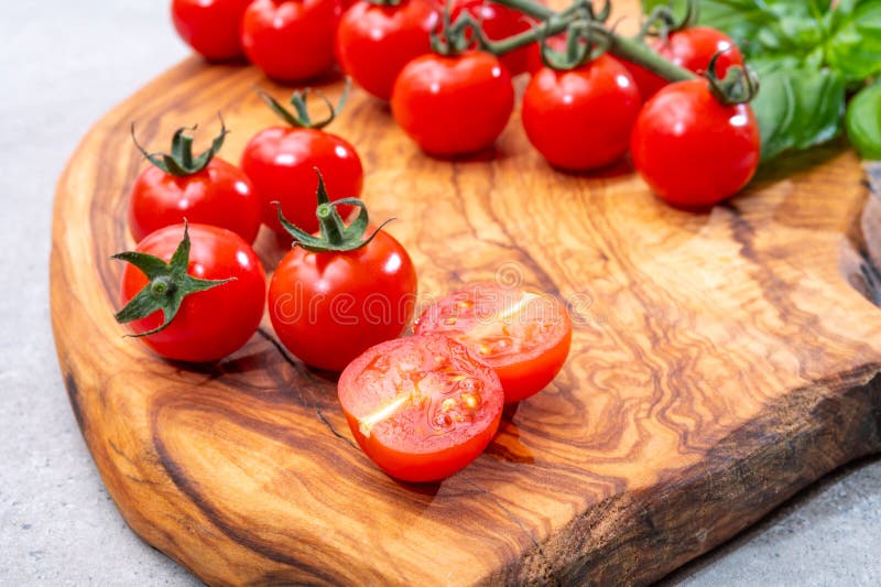 Ripe Small Round Sweet Red Cherry Tomatoes Close Up Stock Image - Image ...