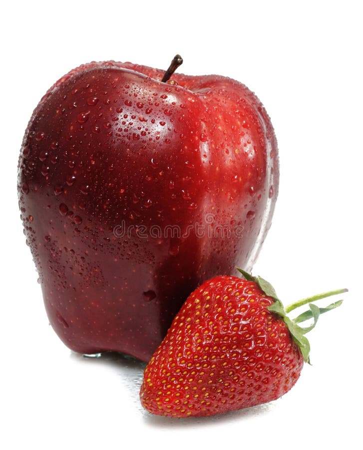 Strawberry with apple stock photo. Image of eating, juicy - 6971636