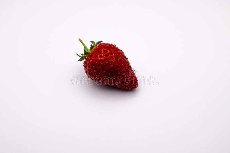 The Ripe Strawberry is on a White Surface with a Shadow Stock Image ...