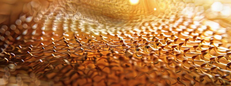 Ripe Sunflower Head Center Macro Texture with Seed Pattern Background ...