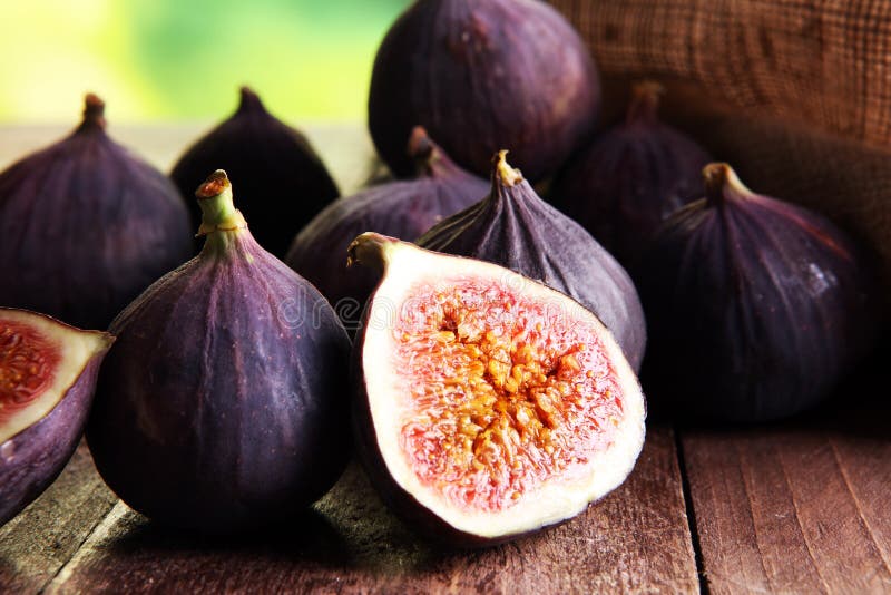 Ripe Sweet Figs. Healthy Mediterranean Fig Fruit. Stock Image - Image ...