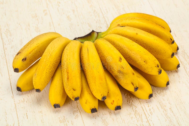 Ripe Sweet Mini Banana Heap Stock Image - Image of white, delicious ...