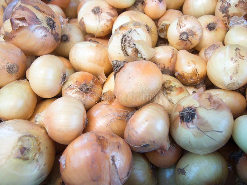Onions Heap at Country Market Stall Stock Image - Image of onion, farm ...